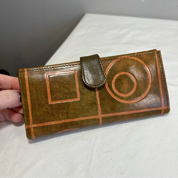 Vintage | Bags | Vintage Handmade Leather Wallet Mod Pop Art Kitschy ...